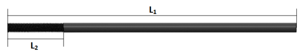 Ancla De Acero Tipo I Para Concreto, Rosca: 1-½"-6 HPP, L1: 100 cm, L2 ...